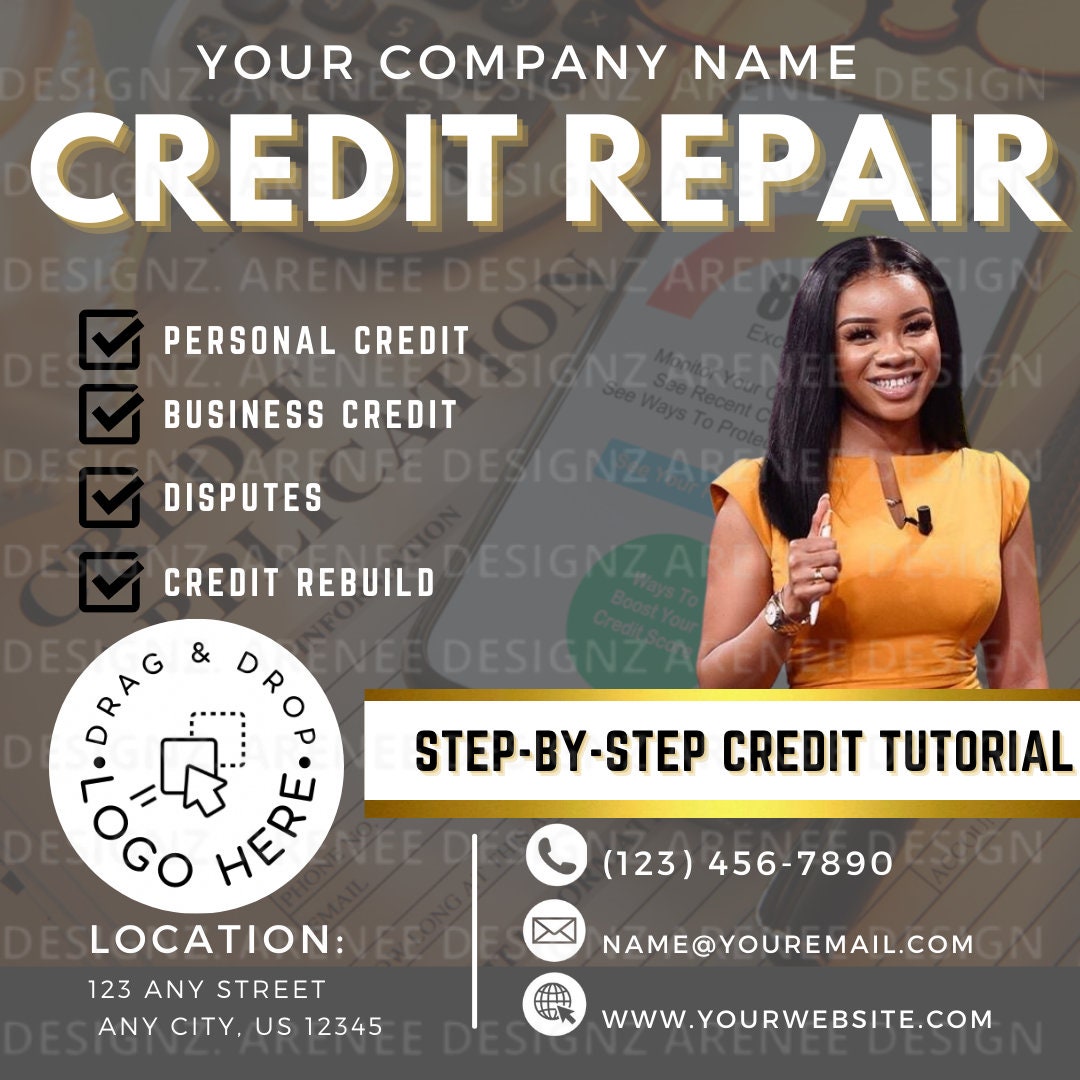 Set/7 Credit Repair Flyer Templates , Diy Social Media Content, Credit ...