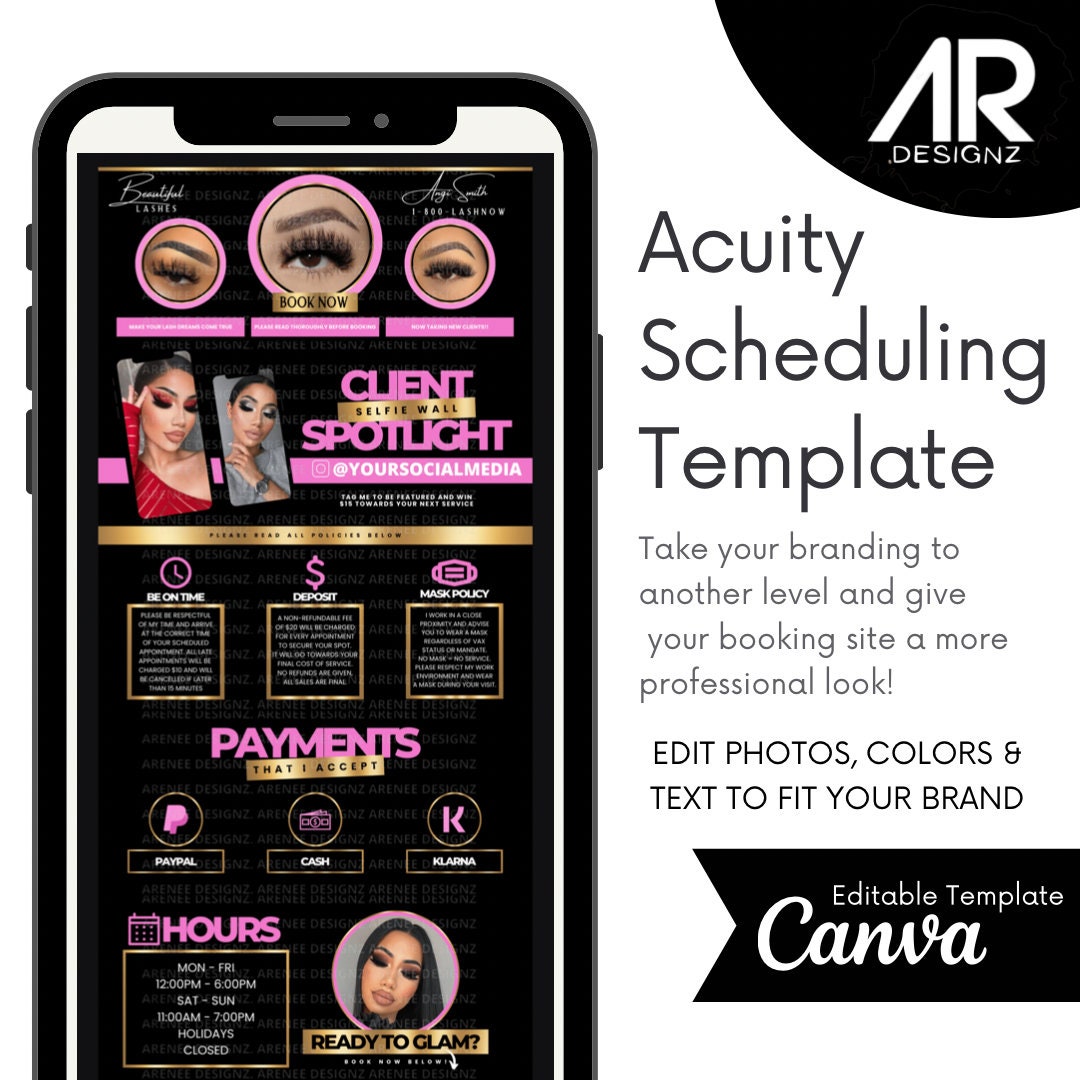 DIY Acuity Scheduling Template Acuity Booking Acuity - Etsy