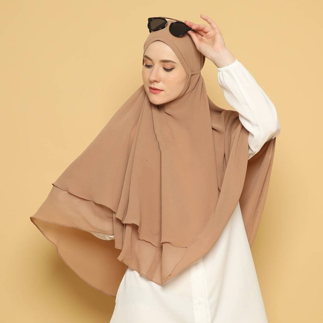 Two Layers Instant Hijab With Tie Chiffon Instant Hijab Instant Hijab ...
