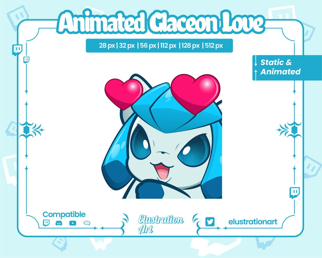 Animated Glaceon Love Twitch Emote / Animated Glaceon Love Discord ...