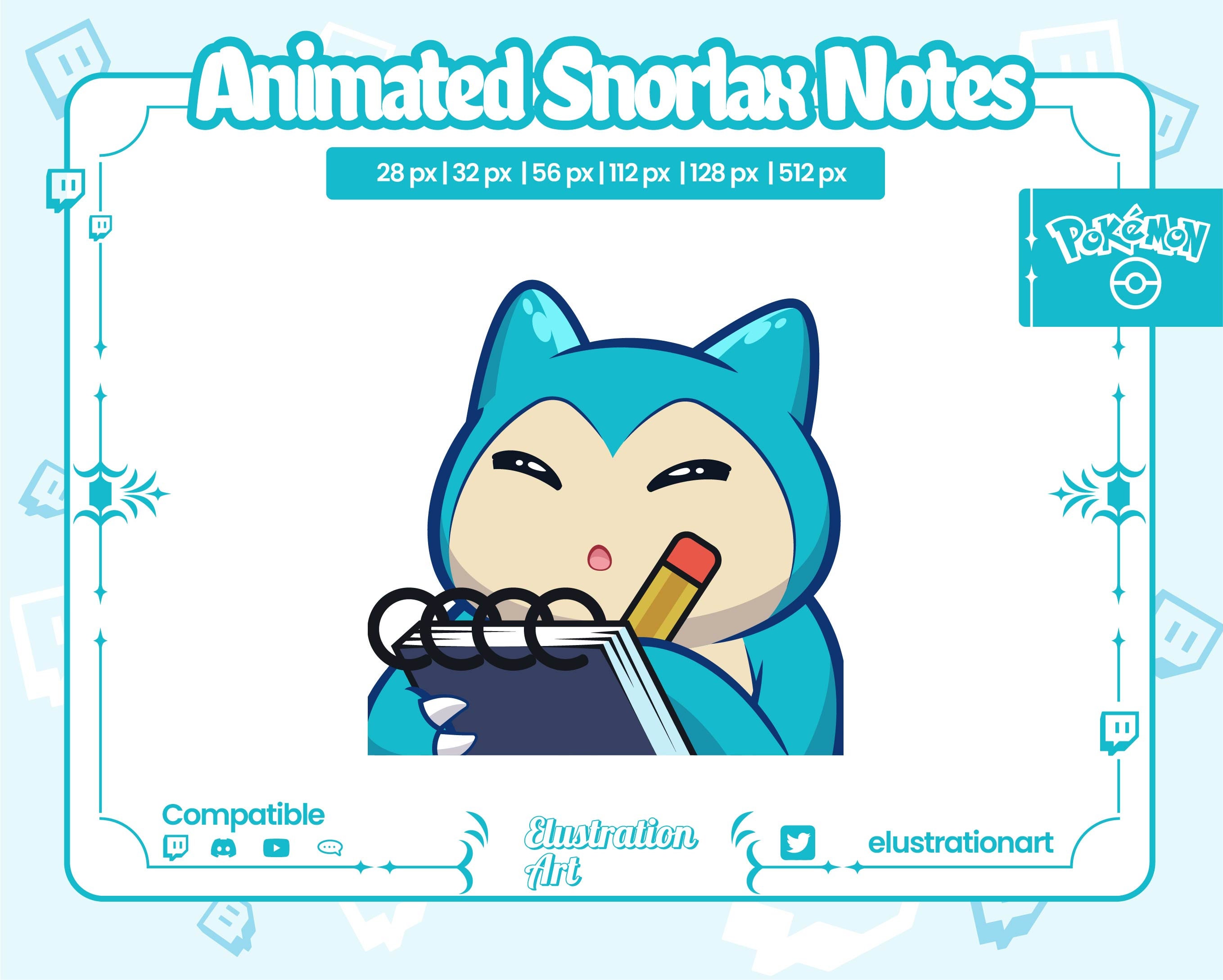 Snorlax Pokemon Notes Twitch Emote / Snorlax Pokemon Notes - Etsy Australia