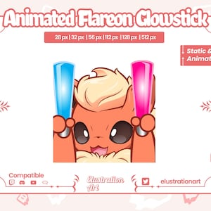 Animated Flareon Glowstick Emote: Twitch, Kick, Discord, Youtube - Etsy