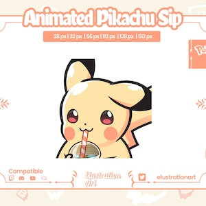 Pikachu Pokemon Sip Twitch Emote / Pikachu Pokemon Sip Discord Emote - Etsy