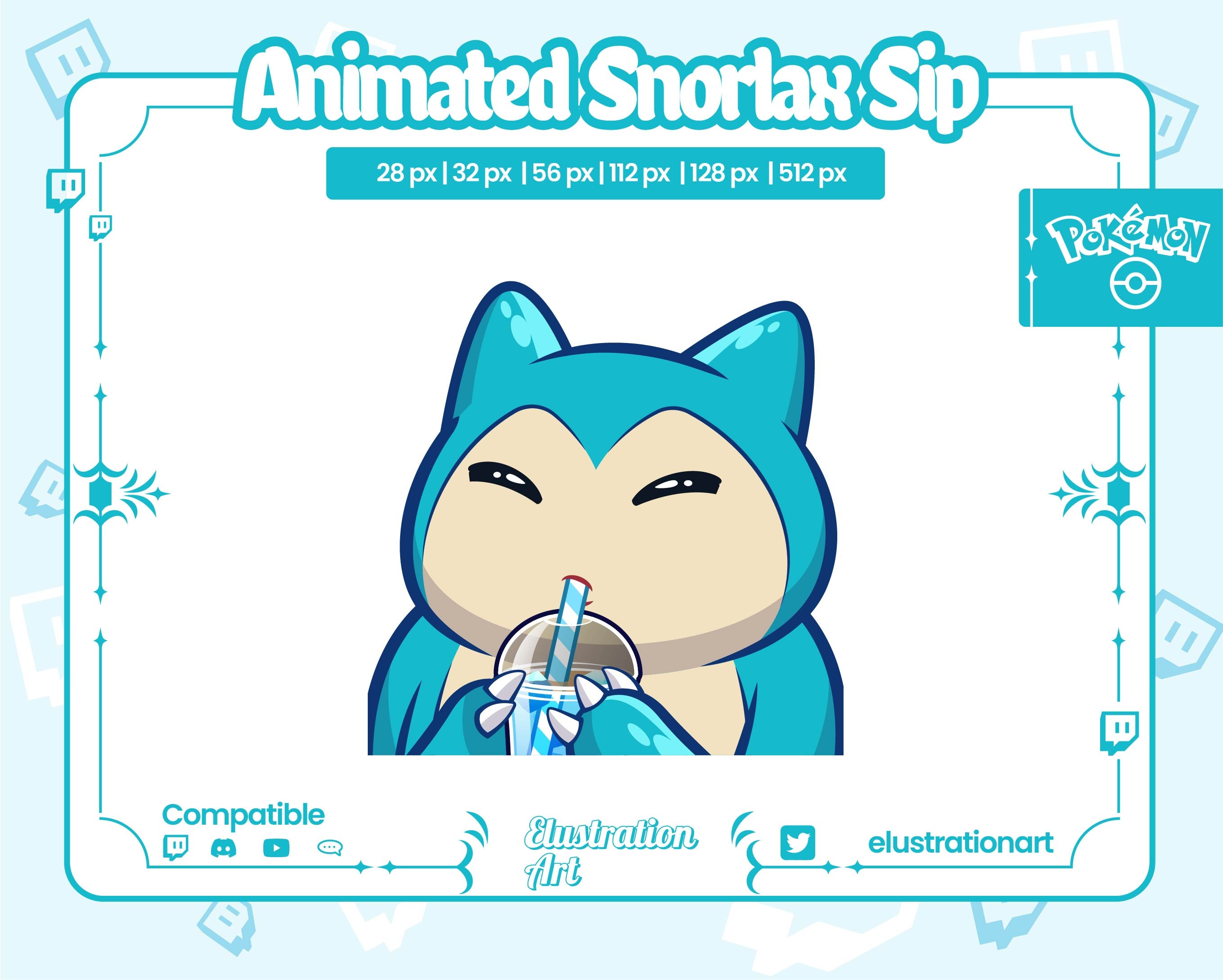Snorlax Pokemon Sip Twitch Emote / Snorlax Pokemon Drink - Etsy