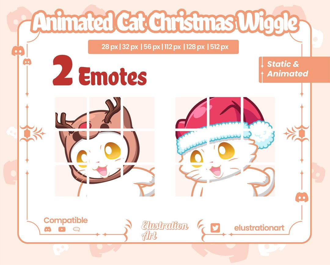 Animated Cat Cristmas Wiggle Emote: Twitch, Kick, Discord, Youtube - Etsy