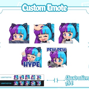 Custom Chibi Anime Twitch Emotes, Discord, Kick - Etsy