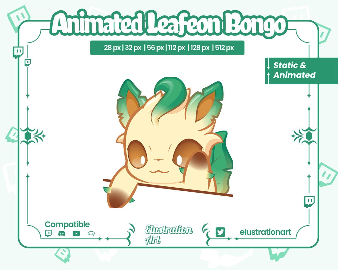 Animated Leafeon Pokemon Bongo Twitch Emote / Animated Leafeon Pokemon ...