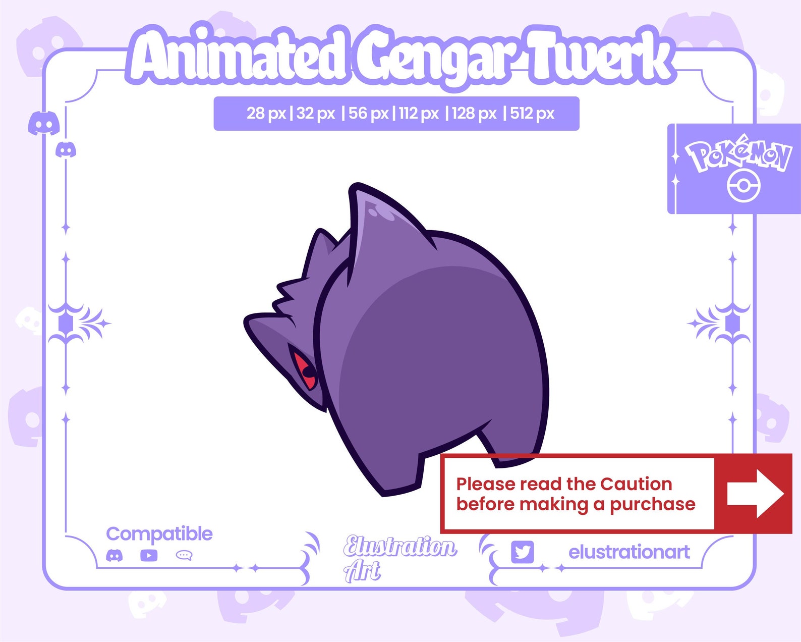 Gengar Pokemon Twerk Emote - Etsy Canada