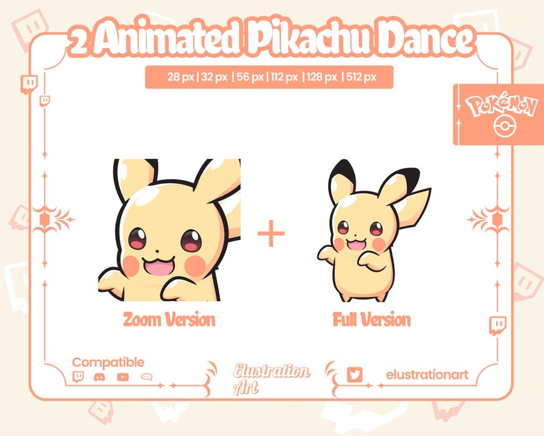 Pikachu Pokemon Dance Twitch Emote - Etsy