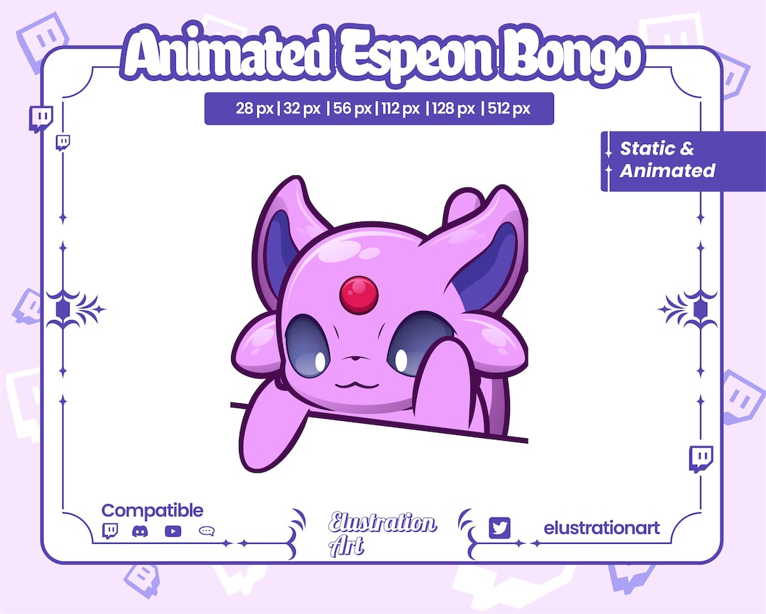 Animated Espeon Pokemon Bongo Twitch Emote / Animated Espeon Pokemon ...
