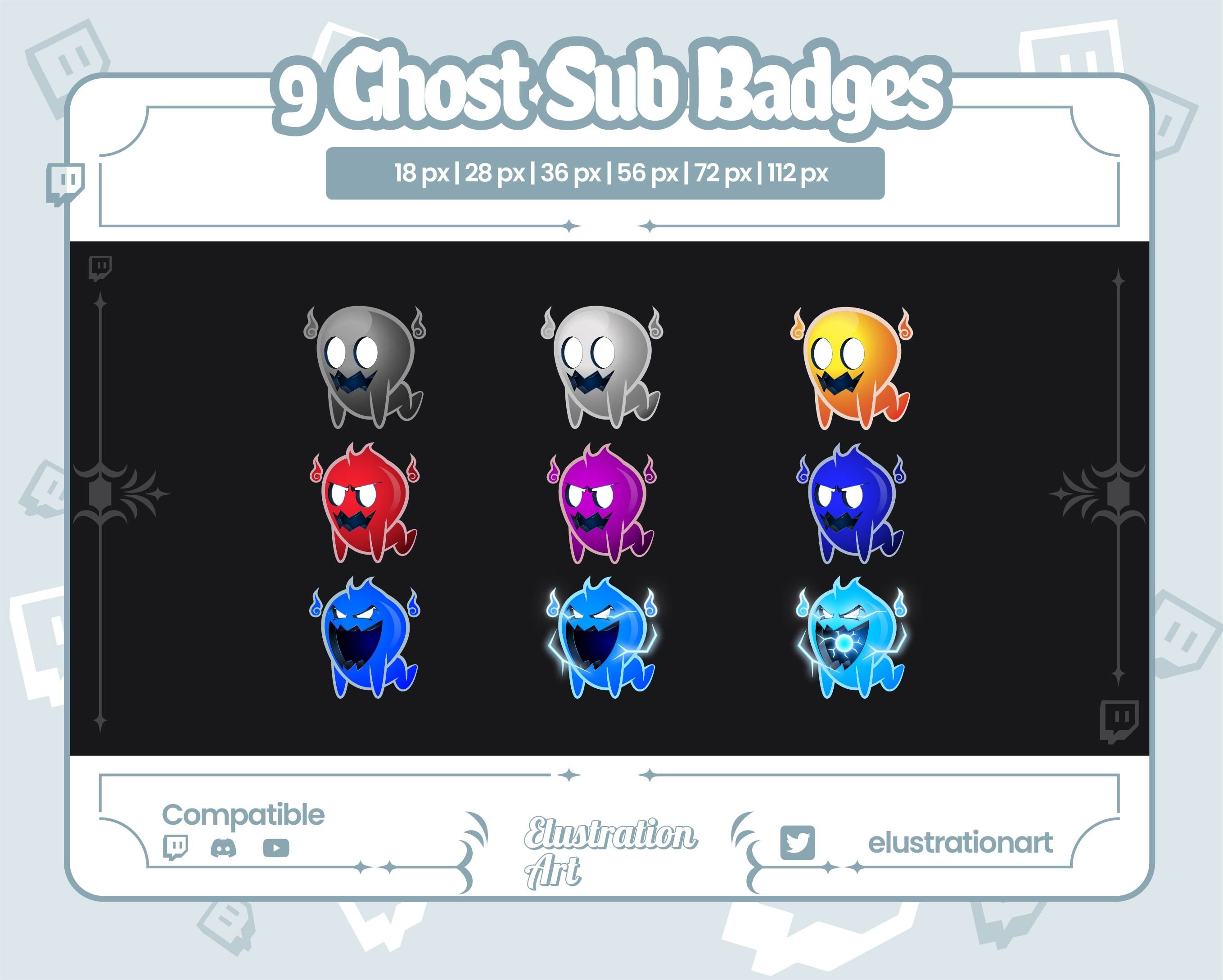 Ghost Twitch Sub Badges - Etsy