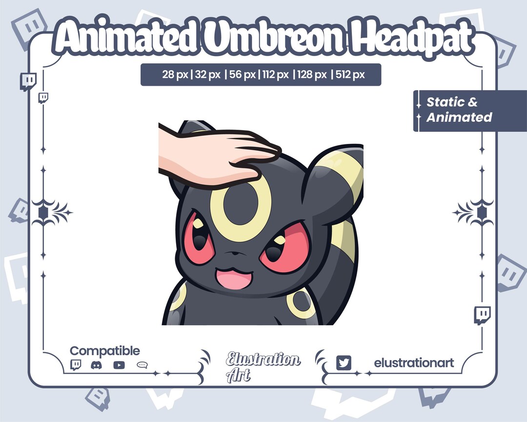 Animated Umbreon Headpat Emote for Twitch, Discord (digital Download ...