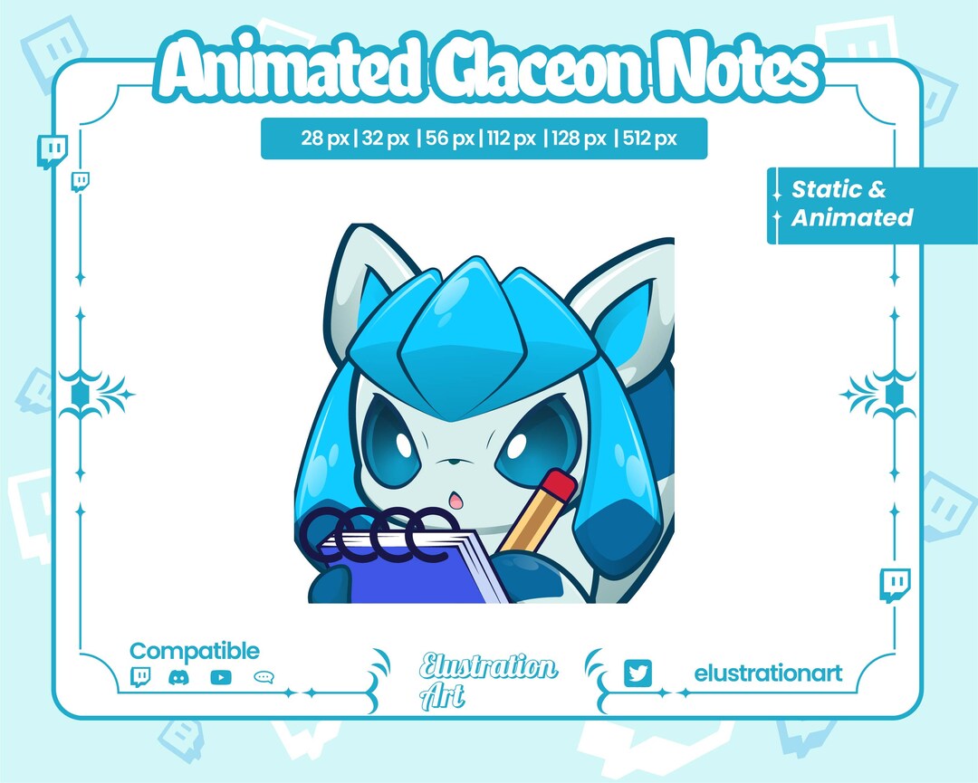 Animated Glaceon Pokemon Notes Twitch Emote / Animated Glaceon Pokemon ...
