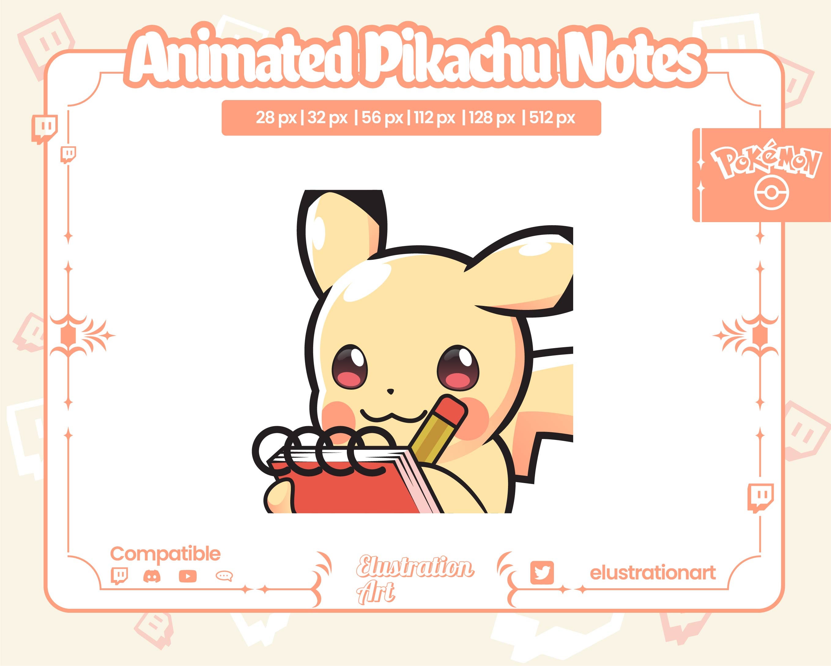 Pikachu Pokemon Notes Twitch Emote - Etsy