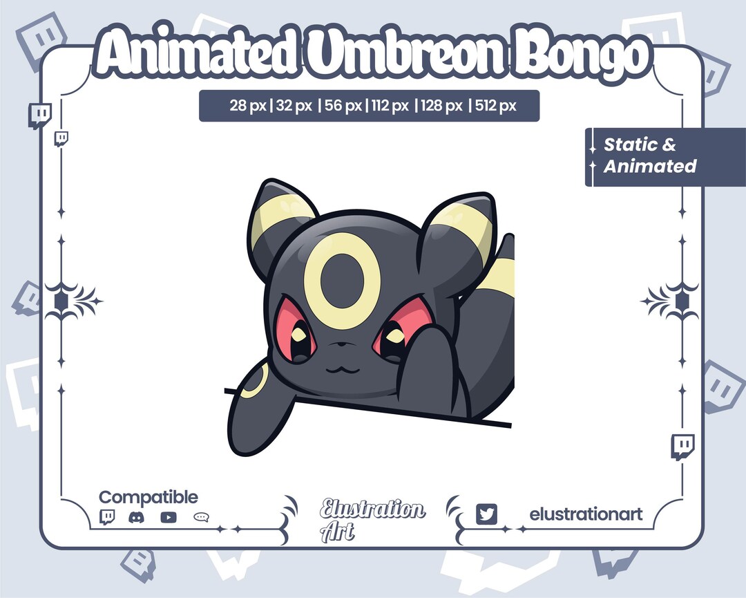 Animated Umbreon Pokemon Bongo Twitch Emote / Animated Umbreon Pokemon ...