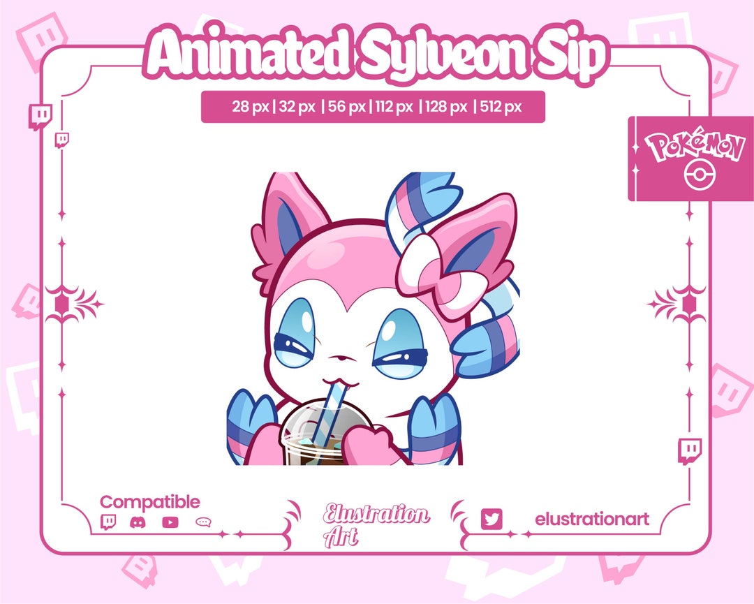 Animated Sylveon Pokemon Sip Twitch Emote / Animated Sylveon Pokemon ...