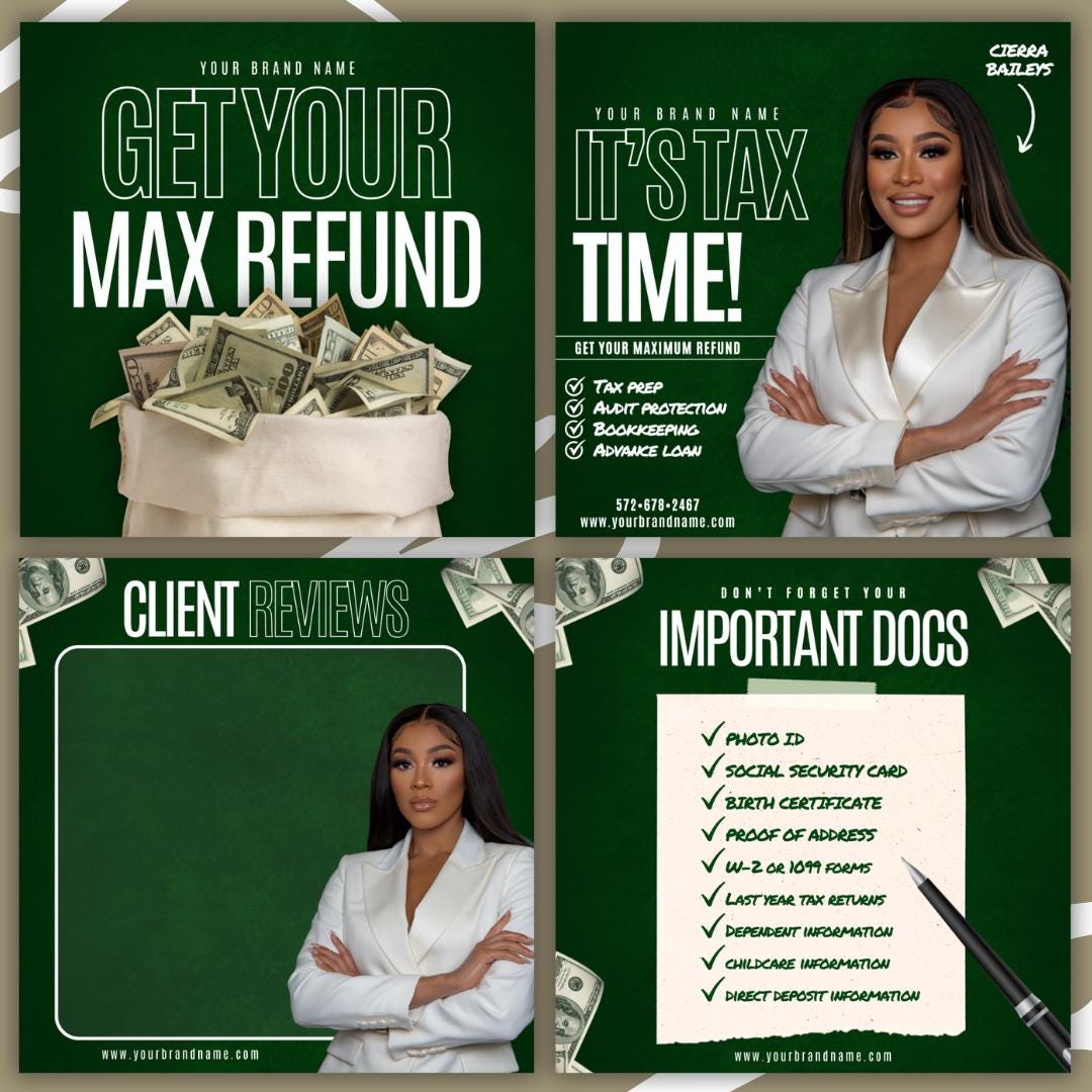 Tax Preparation Flyer Bundle, Tax Season, Tax Flyer, Income Tax ...