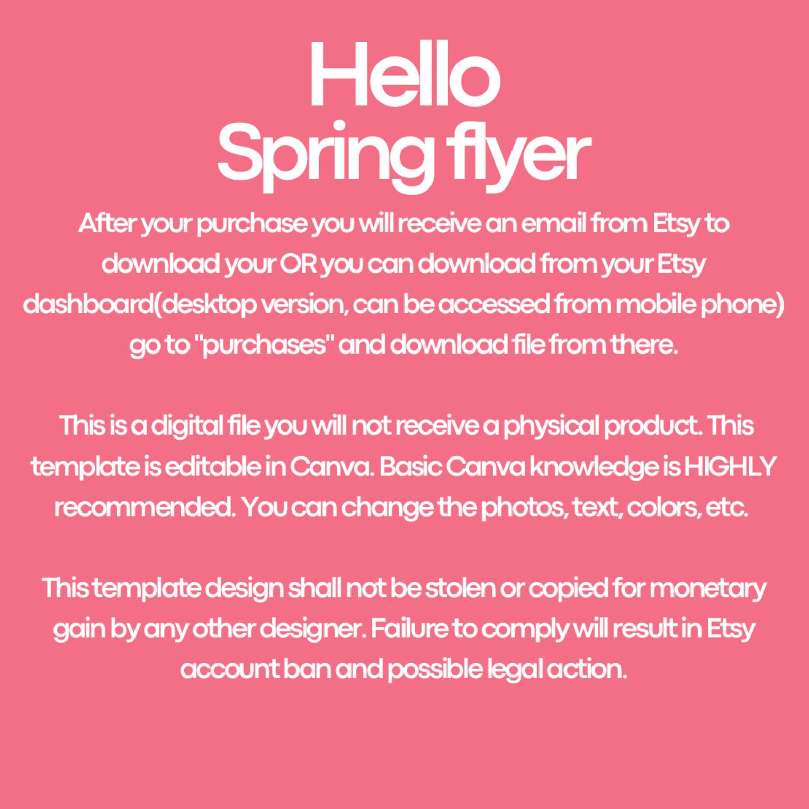 Spring Break Sale Flyer, DIY Flyer, Spring Break Flyer, Spring Sale ...