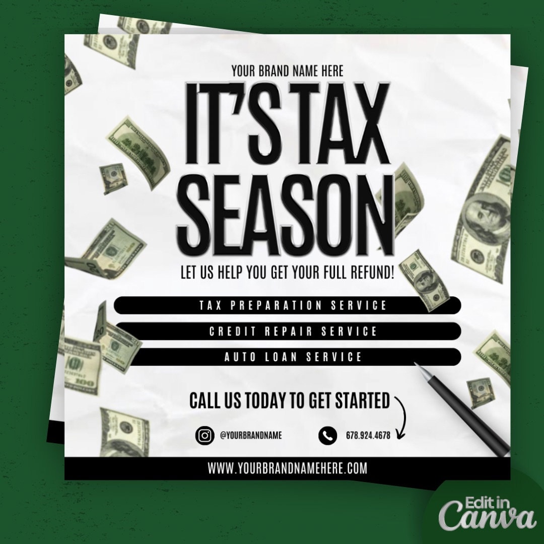 Tax Preparation Flyer, Tax Season Flyer, Credit Repair Flyer ...
