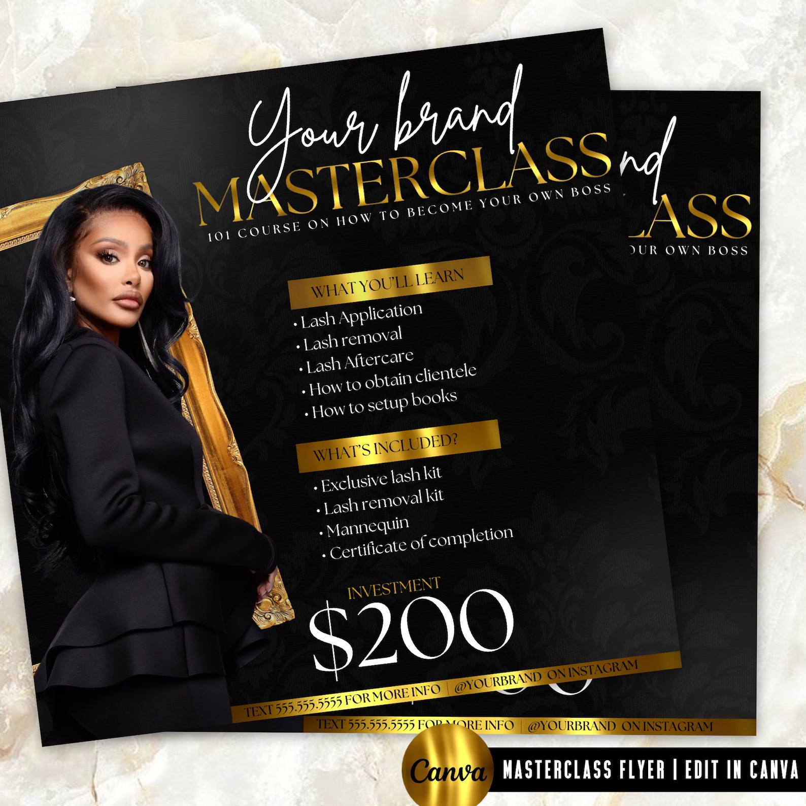Luxury DIY Social Media Flyer Class Flyer Course Flyer - Etsy