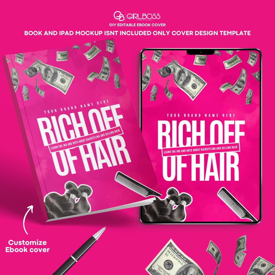 DIY Ebook Cover Template, Ebook Cover, Planner Cover, Hair Extensions ...