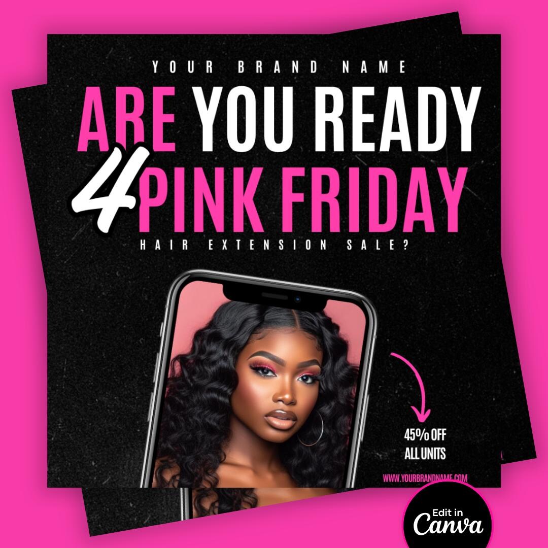 DIY Black Friday Flyer, Pink Friday Flyer, Holiday Flyer, Sale Flyer ...