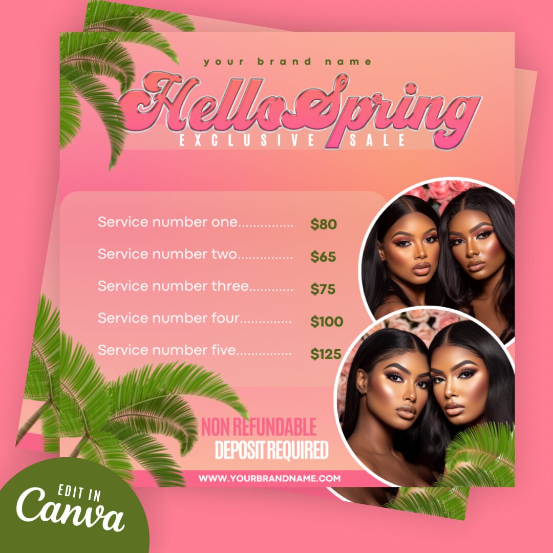 Spring Break Sale Flyer, DIY Flyer, Spring Break Flyer, Spring Sale ...