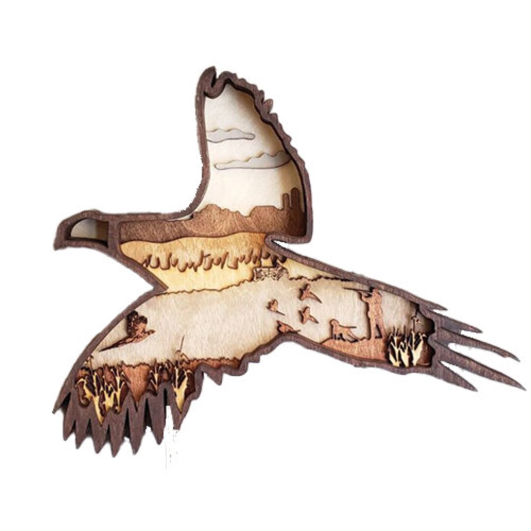 3D Pheasant Layered Art Wooden Layer Art Wood Cutout Laser Cut Gifts ...