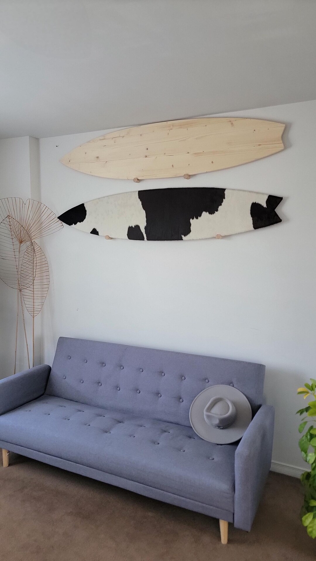 6 Ft Cowhide Surfboard Wall Art – Rustic Ranch Coastal Decor - Etsy