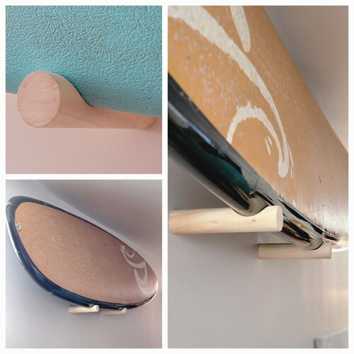 Surfboard Wall Mount - Vertical Bamboo Surfboard Wall Mount | Wooden ...
