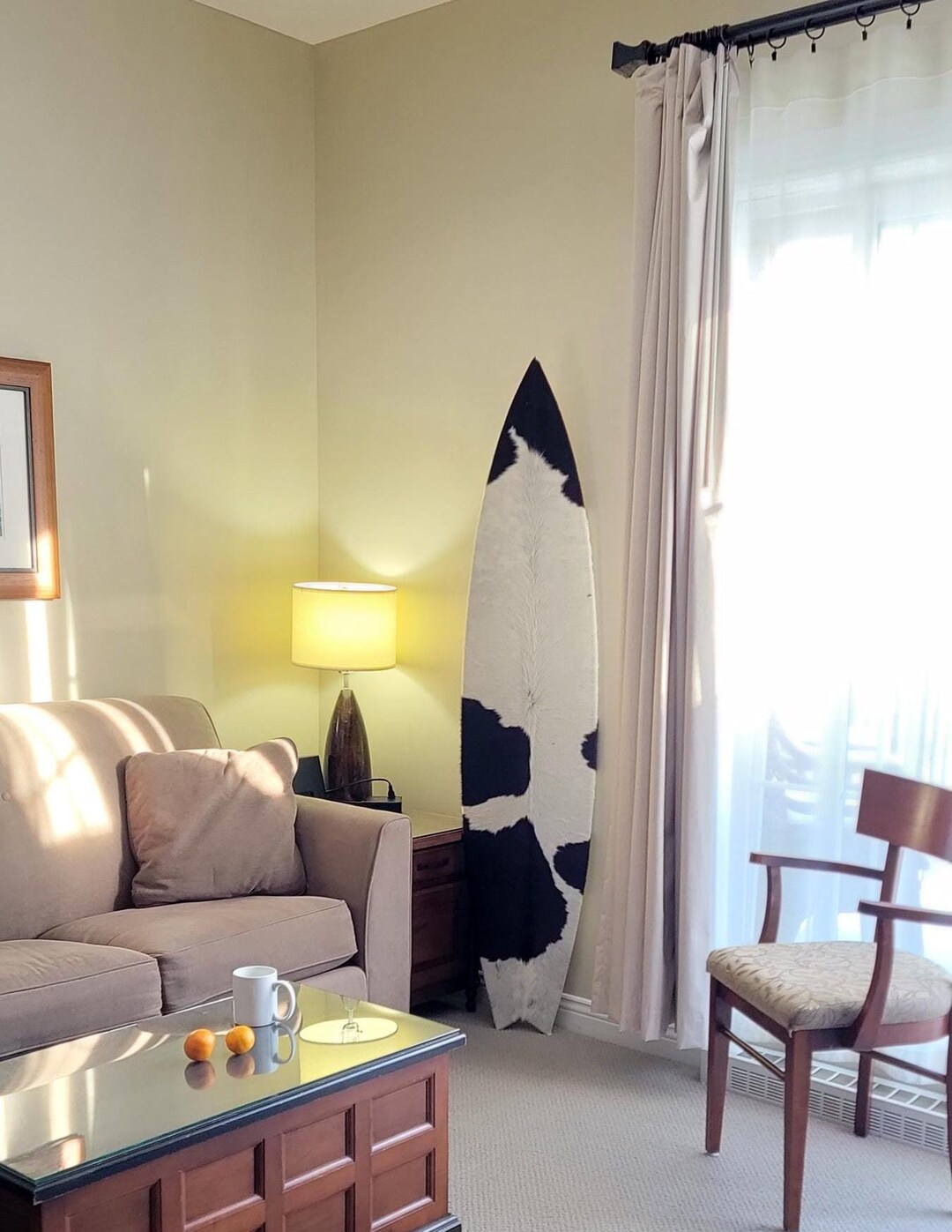 6 Ft -3 Ft Surfboard Cowhide Art Western Surf Ranch Cow Hide Surfboard ...