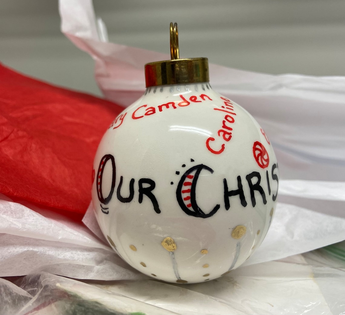 Custom Hand Painted Personalized Christmas Porcelain Ball - Etsy