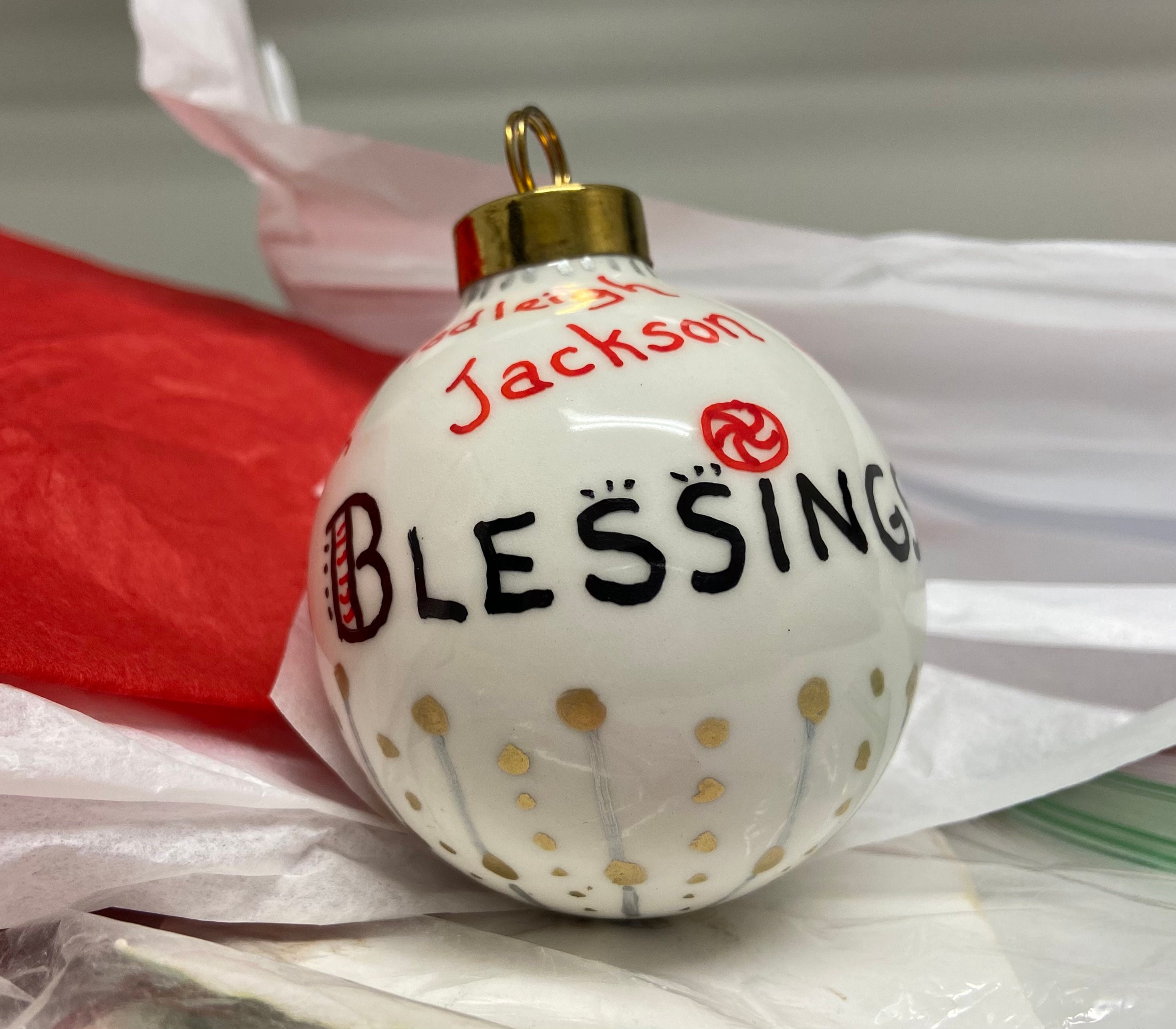 Custom Hand Painted Personalized Christmas Porcelain Ball - Etsy