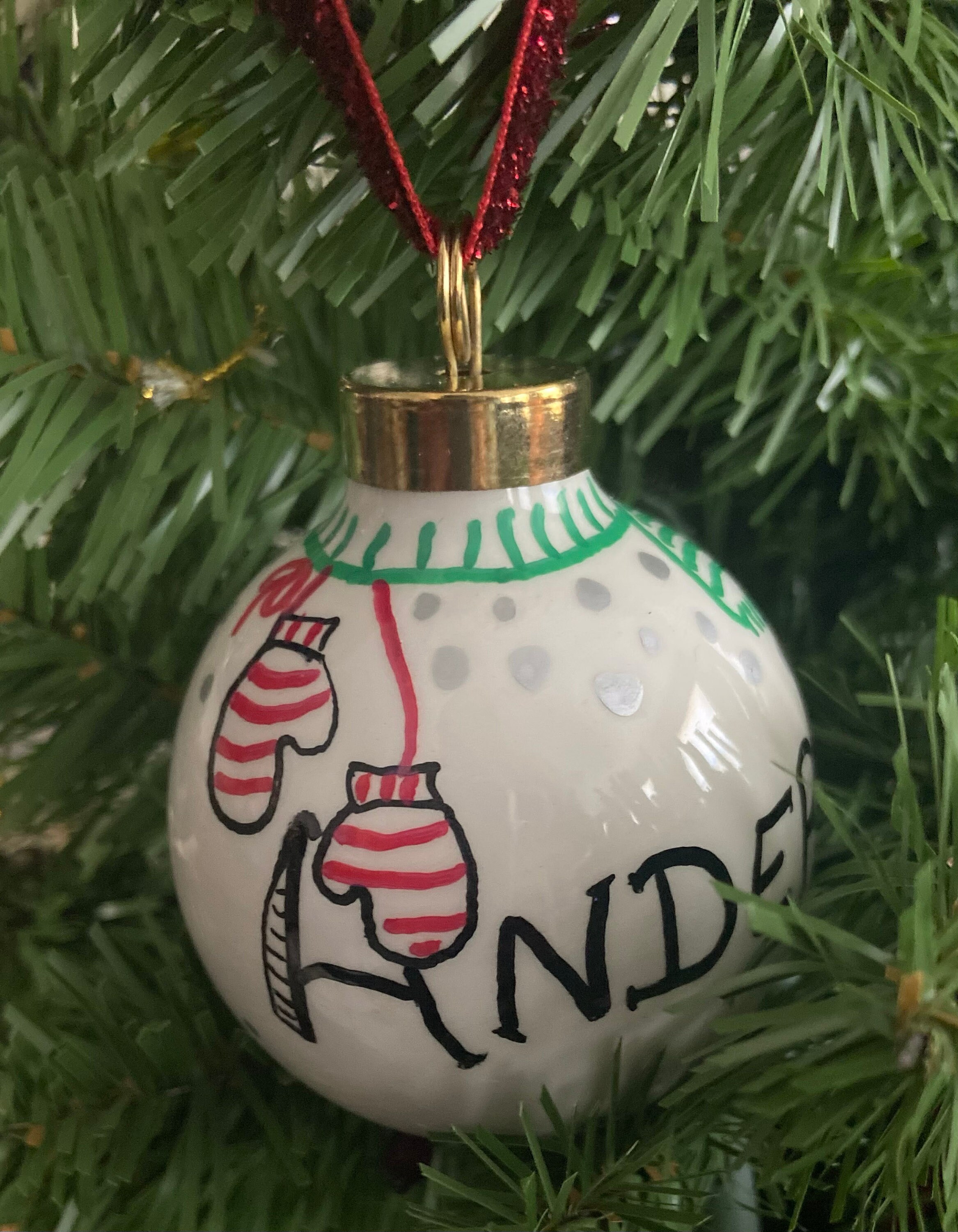 Custom Hand Painted Personalized Christmas Porcelain Ball Ornaments ...