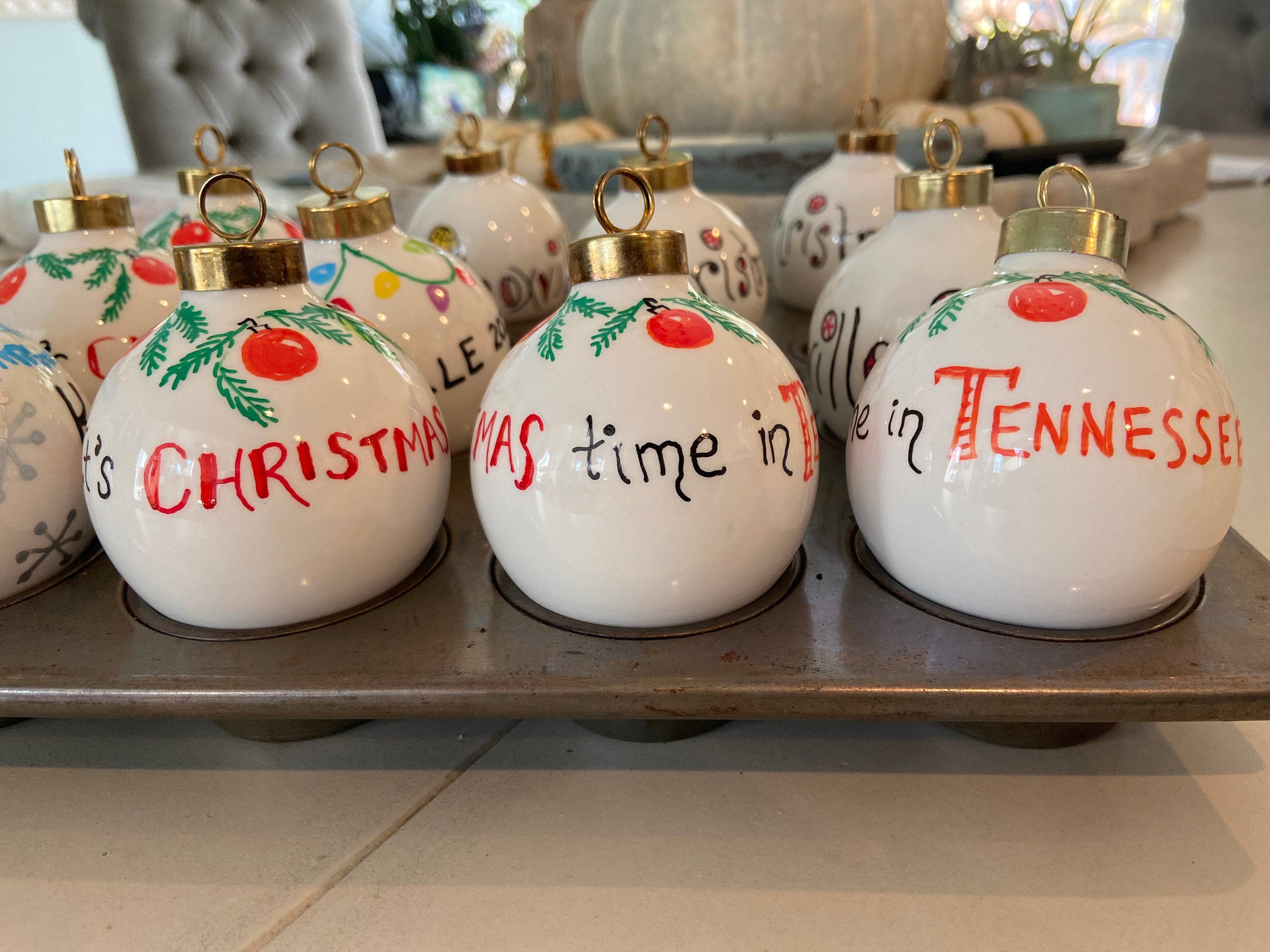 Custom Hand Painted Personalized Christmas Porcelain Ball - Etsy