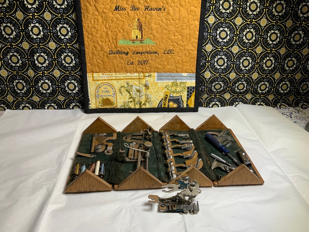 Vintage Singer Puzzle Box With Green Felt and Great Selection of ...