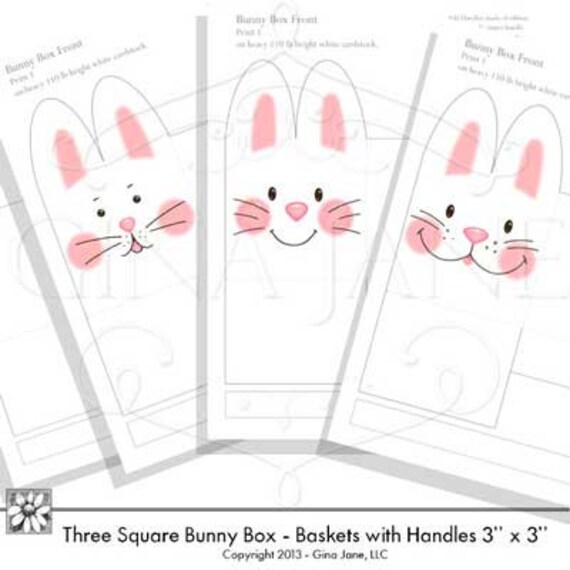 Bunny Face Printable Boxes | Etsy