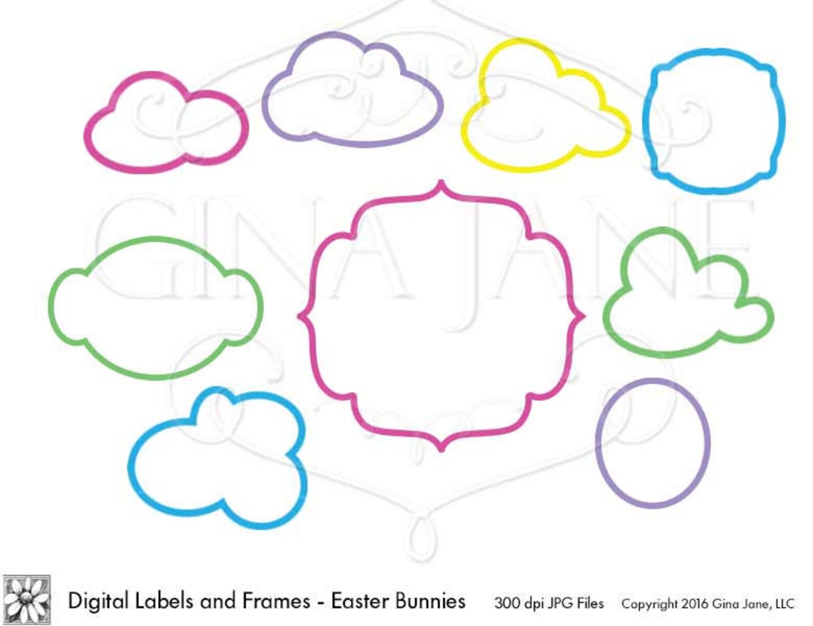 Easter Bunny Word and Labels Clip Art - Etsy