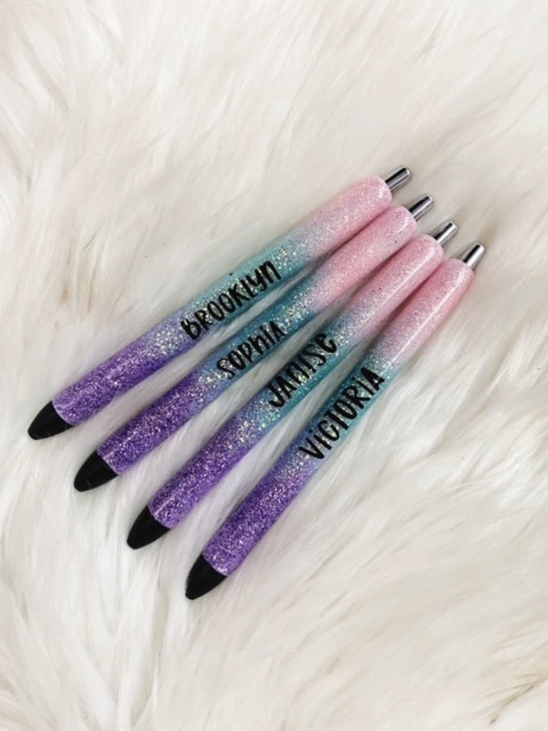 Personalized Glitter Pens Birthday Gift Custom Glittered - Etsy