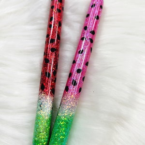 Watermelon Personalized Glitter Pens | Summer | Custom Glittered Pens ...