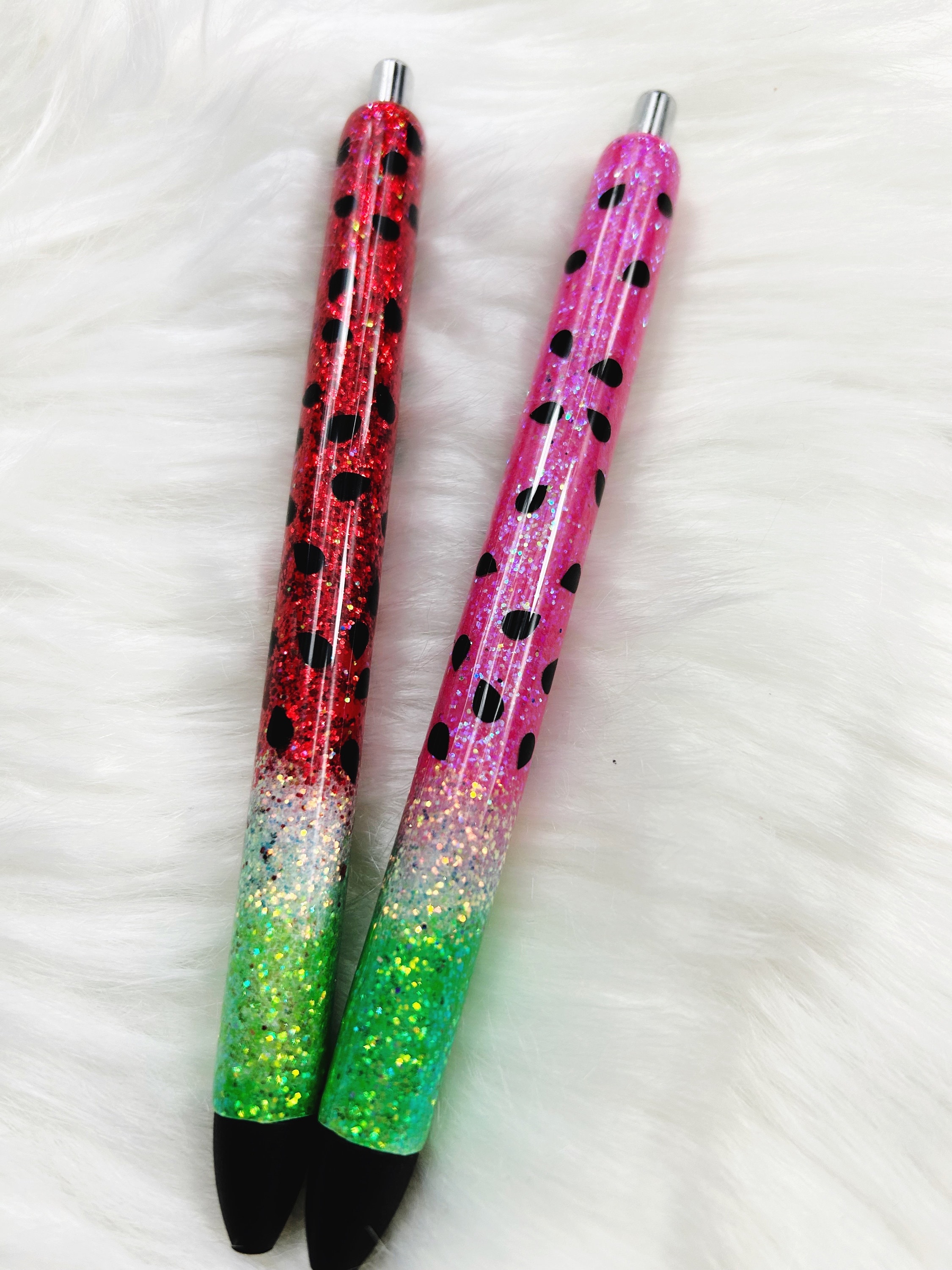 Watermelon Personalized Glitter Pens | Summer | Custom Glittered Pens ...