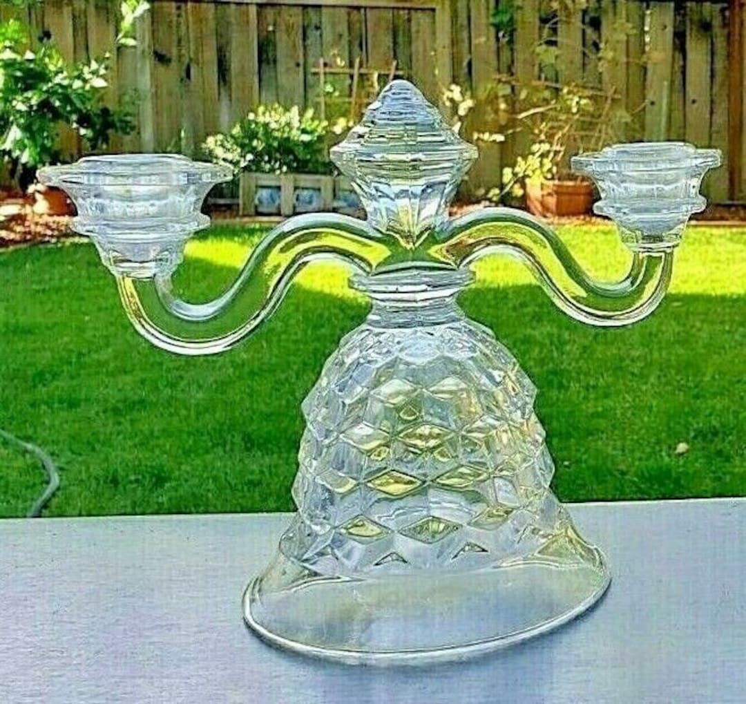 Rare Fostoria American Fostoria Double Arm Bell Shaped Candlestick ...