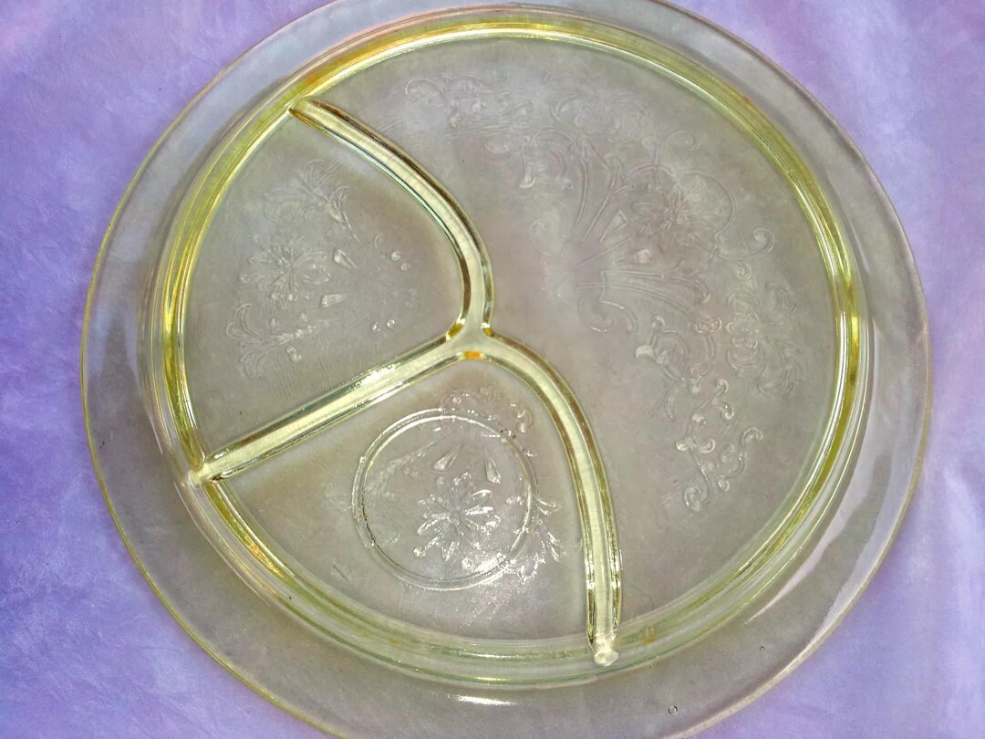 Rare Yellow Primo / Paneled Aster Grill Plate With Cup Indent - Etsy