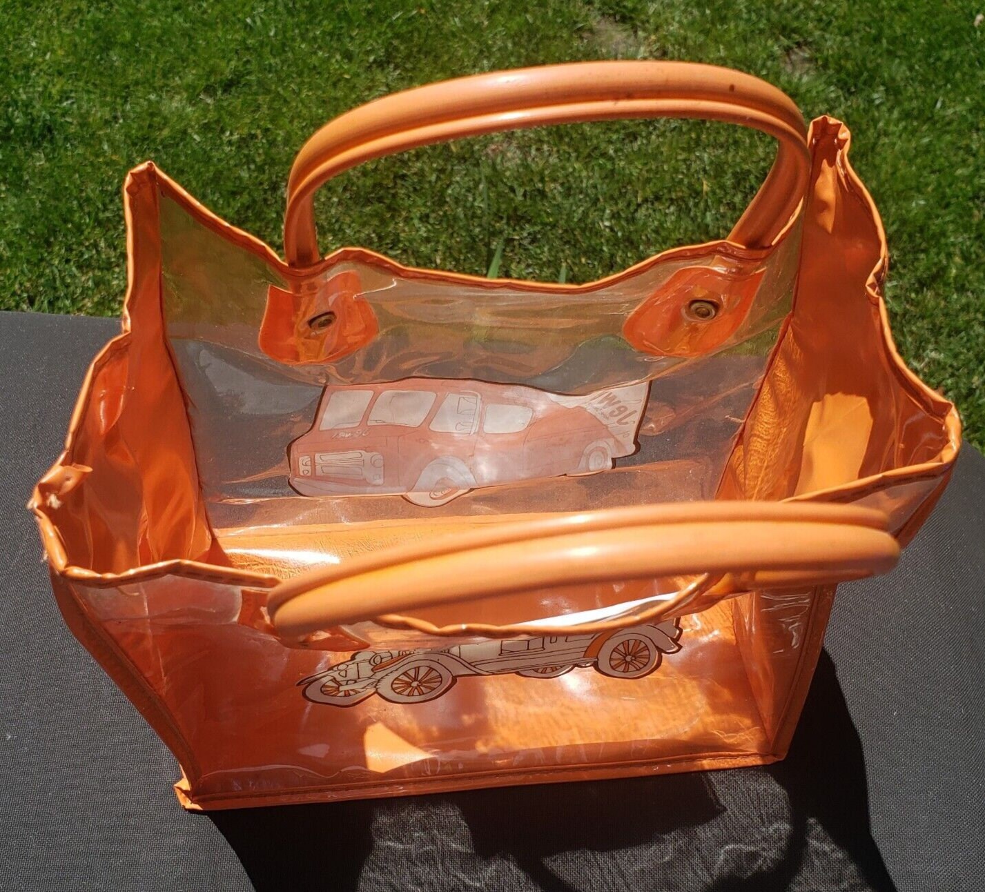 Vintage Plastic Orange Jewel Tea Truck Hand Bag - Salesman Product Bag ...