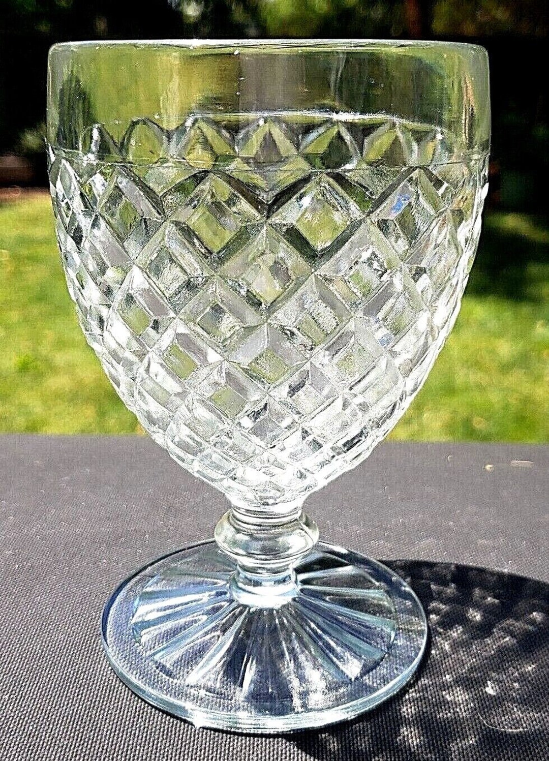 Vintage Crystal Waterford Waffle 5 1/4" Water Goblet (made in USA) - Etsy