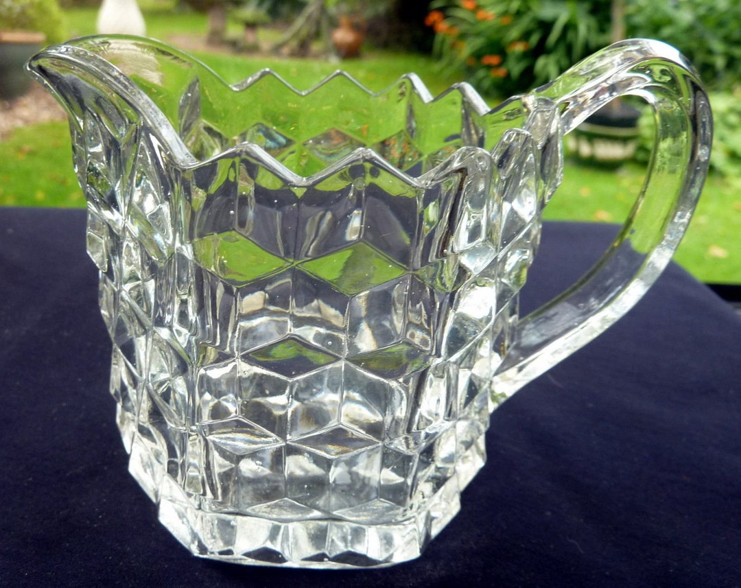RARE Fostoria American Cube Pattern, Glass Hexagonal Creamer #182 - Etsy