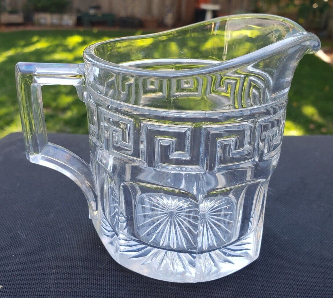 Elegant Heisey Crystal Greek Key Round Creamer 3 3/4" X 3 1/8" - Etsy