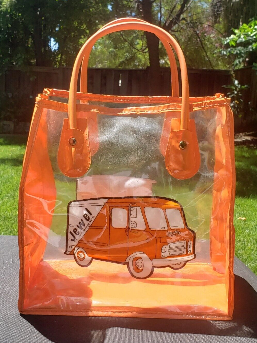 Vintage Plastic Orange Jewel Tea Truck Hand Bag - Salesman Product Bag ...