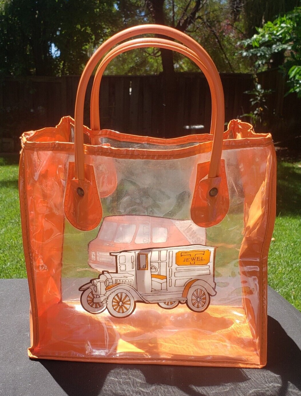 Vintage Plastic Orange Jewel Tea Truck Hand Bag - Salesman Product Bag ...