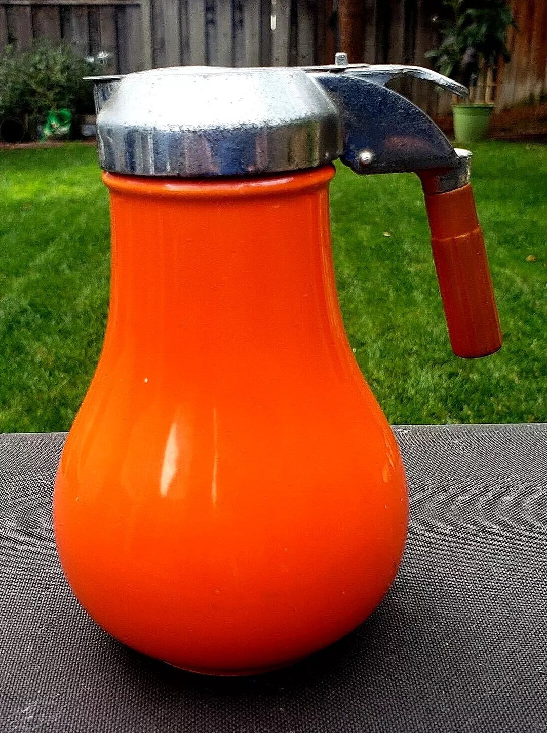 Vintage Red Fiesta Syrup Pitcher (dripcut) Bakelite Handle 1936-1943 ...